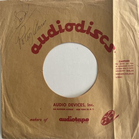 Patsy Cline Signed Vinyl Sleeve