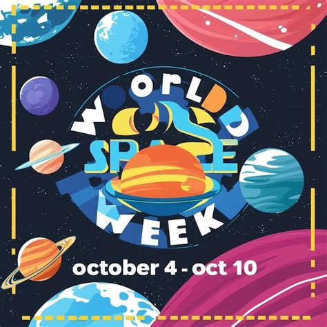 World Space Week Celebration Graphics Premium Ai Generated Image