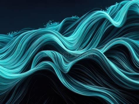 Abstract Digital Artwork Featuring Colorful Flowing Waveforms In