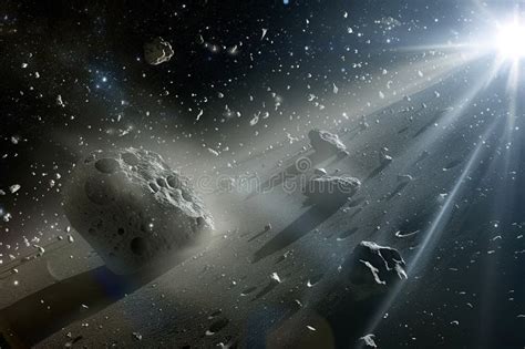 A Visualization Of The Gravitational Pull Between A Large Asteroid And