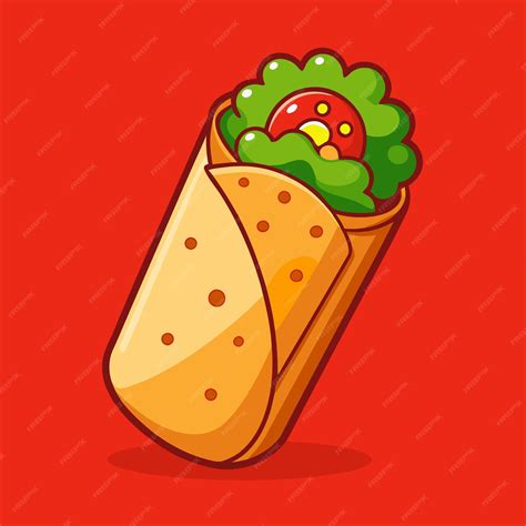 Burritos Fast Food Color Vector Clip Art Design Premium Ai Generated