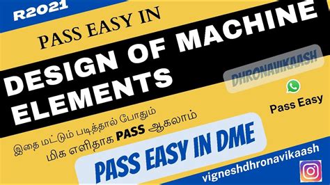 Pass Easy In DME Design Of Machine Elements R Anna Univ Autonomous DHRONAVIKAASH