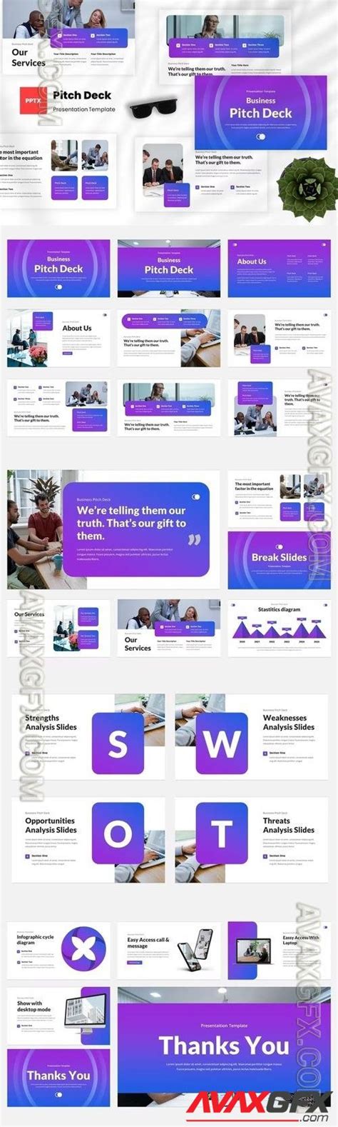 Business Pitch Deck Powerpoint Template Pptx Avaxgfx