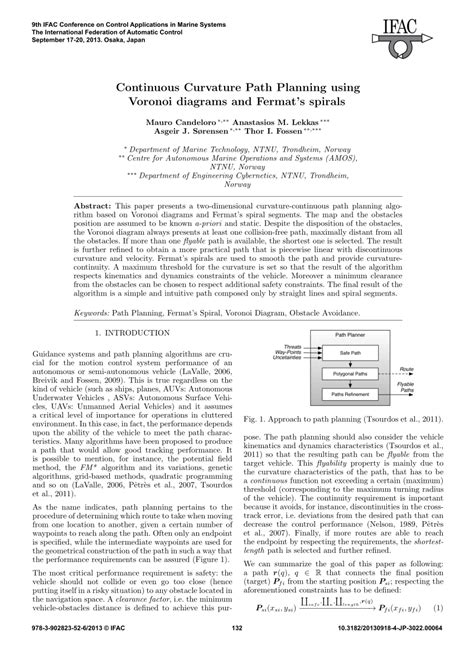 Pdf Continuous Curvature Path Planning Using Voronoi Diagrams And