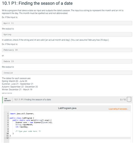Solved 101 P1 Finding The Season Of A Date Write A Program
