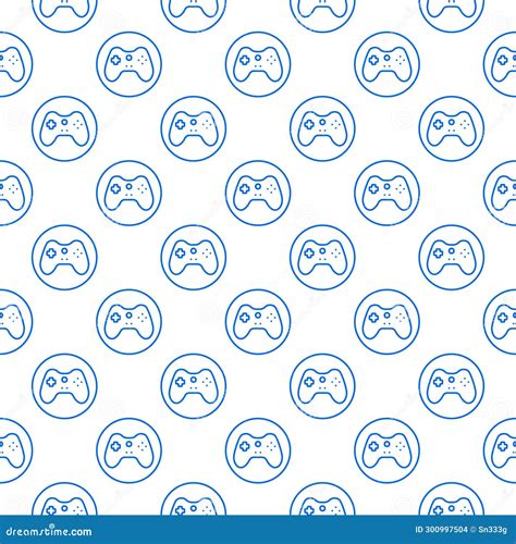 game controller inside circle vector gamepad seamless pattern in