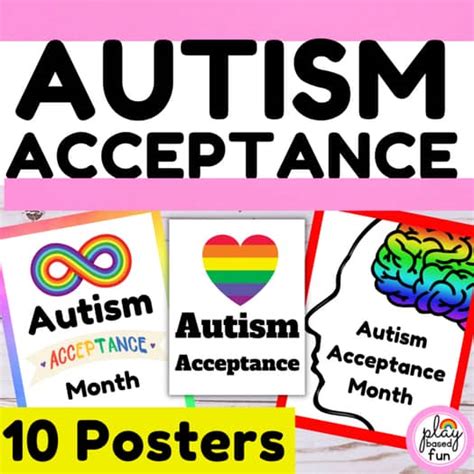 Free Autism Acceptance Posters April Autism Acceptance Month Posters