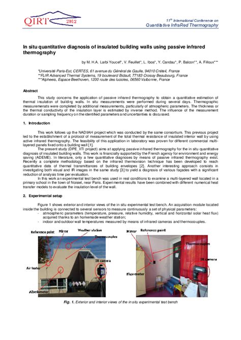 Pdf In Situ Quantitative Diagnosis Of Insulated Building Walls Using