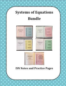 Systems Of Equations BUNDLE Foldables By Easy ISN TPT