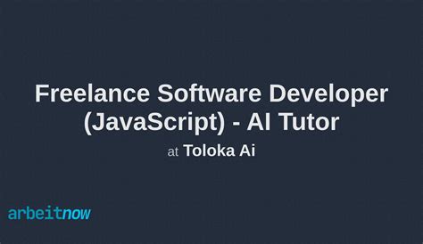 Freelance Software Developer Javascript Ai Tutor Job At Toloka Ai