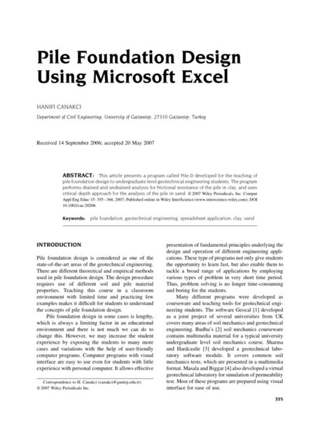 Pile Design Spreadsheet Free Download With Pdf Pile Foundation Design Using Microsoft Excel Db