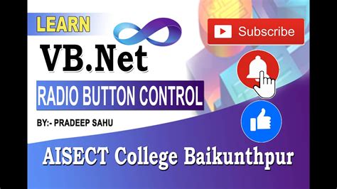 Radio Button Control In Vbnet Youtube