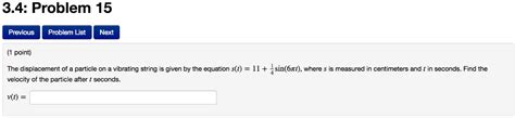 Solved 34 Problem 12 Previous Problem List Next 1 Point
