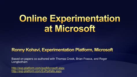 Ppt Online Experimentation At Microsoft Powerpoint Presentation Free
