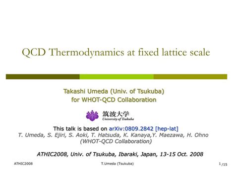 Ppt Qcd Thermodynamics At Fixed Lattice Scale Powerpoint Presentation