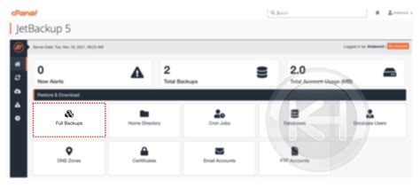 how to restore full cpanel backup with jetbackup 5 knownhost