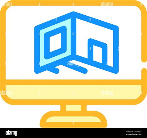 Design Room Computer Program Color Icon Vector Illustration Stock