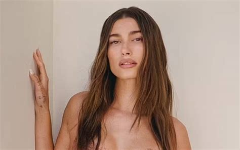 Hailey Bieber Flaunts Amazing Figure In Sheer Lace Lingerie Bodysuit