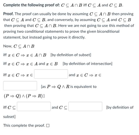 Solved It Is Always True That If A And B Are Any Sets Then Chegg Com