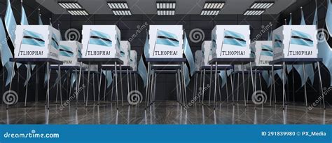 Botswana Voting Booths Election Concept Stock Illustration