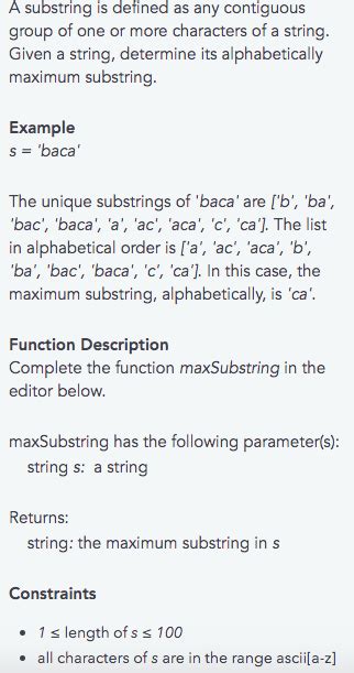 A Substring Is Defined As Any Contiguous Group Of One