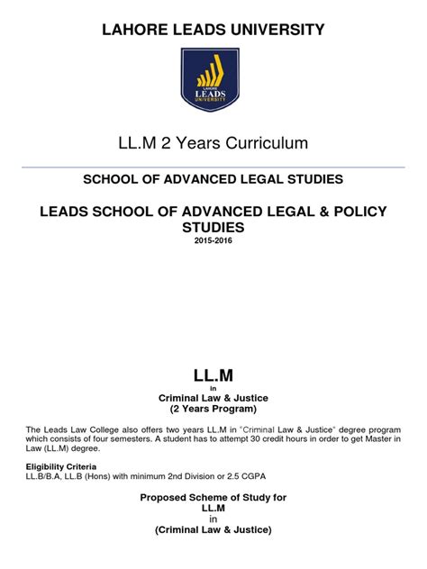 Llm Scheme Of Studies New Pdf Copyright Trademark