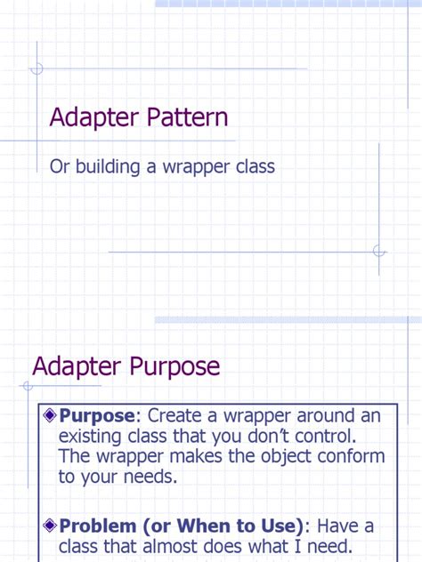 Adapter Pattern Or Building A Wrapper Class Pdf Application