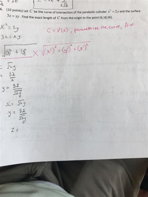 solved let c be the curve of intersection of the parabolic