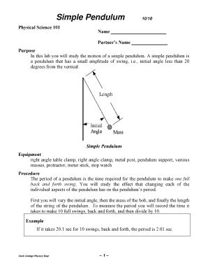 Fillable Online Simple Pendulum Dr Robert MacKay Fax Email Print PdfFiller