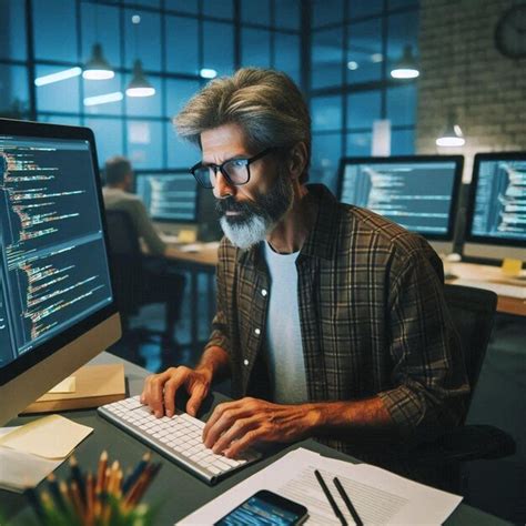 developer focused on programming task premium ai generated image