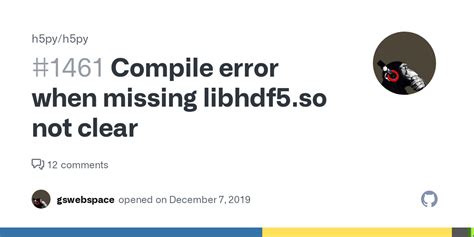 Compile Error When Missing Libhdf5 So Not Clear Issue 1461 H5py H5py GitHub