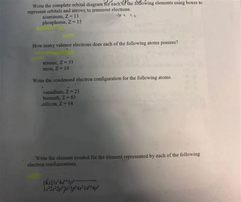 Solved Write The Complete Orbital Diagram For Each Of The Chegg Com