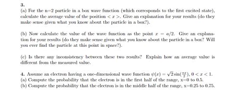 Solved A For The N Particle In A Box Wave Function Chegg