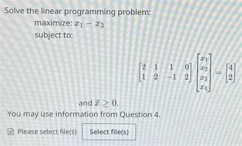 Solved Solve The Linear Programming Problem Maximize X1−x3