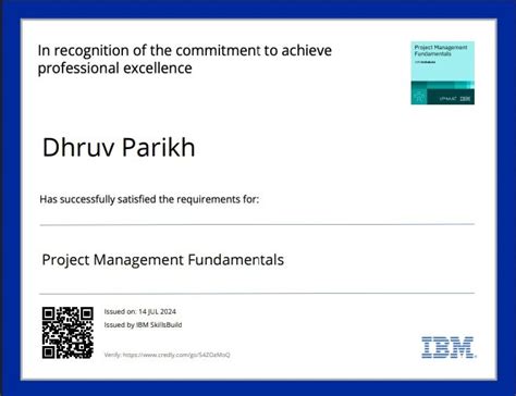 Dhruv Parikh On Linkedin Projectmanagement Ibm Skillsbuild Newskills