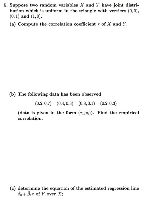 Solved 5 Suppose Two Random Variables X And Y Have Joint