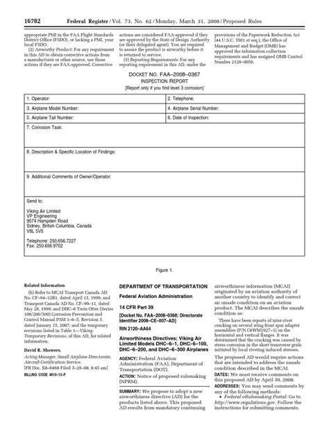 Proposed Rule Airworthiness Directives Federal Aviation Administration Rulemaking