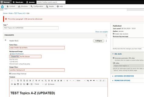 Drupal 8 Paragraph Module Error This Entity Paragraph 309 Cannot Be Referenced Ibuild Ph