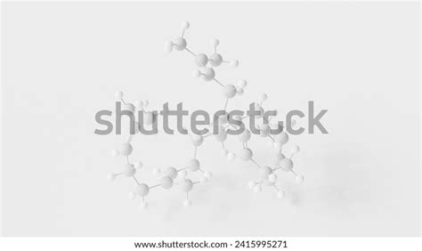 Squalene Molecule 3d Molecular Structure Ball Stock Illustration