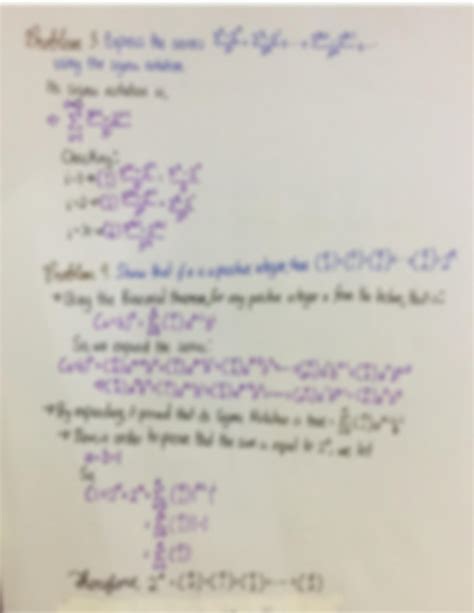 solution pre calculus problem set series math induction and binomial