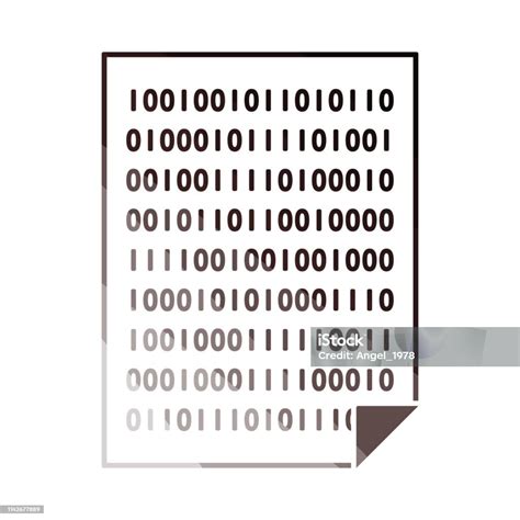 Sheet With Binary Code Icon Stock Illustration Download Image Now