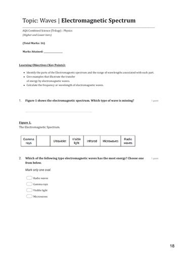 Aqa Gcse Physics Topic Electromagnetism Self Assessment Revision Questions [for 2023 Exam