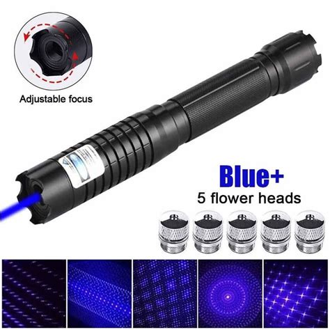 High Power Burning Blue Laser Pointer Pen Visible Beam Dot Light Torch
