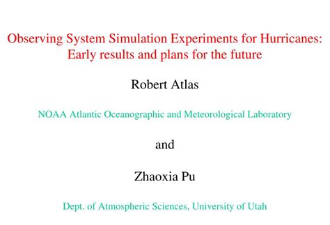 Ppt Observing System Simulation Experiments Powerpoint Presentation Free Download Id3280686