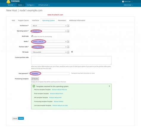 New Host Operating System Details Foreman Server
