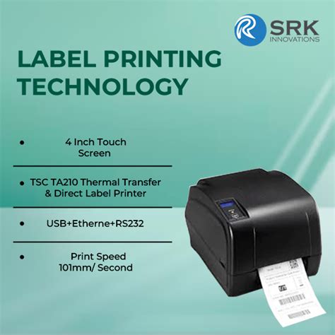 Tsc Ta 210 Usb Barcode Printer Srk Innovations