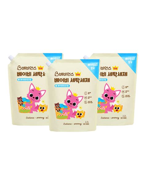 핑크퐁 베이비 세탁세제 2200ml 리필 X 3개