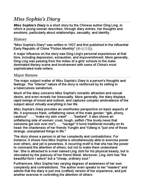 Din Ling Miss Sophias Diary Pdf