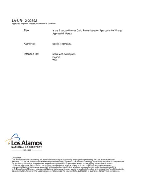 Pdf Is The Standard Monte Carlo Power Iteration Approach The Wrong