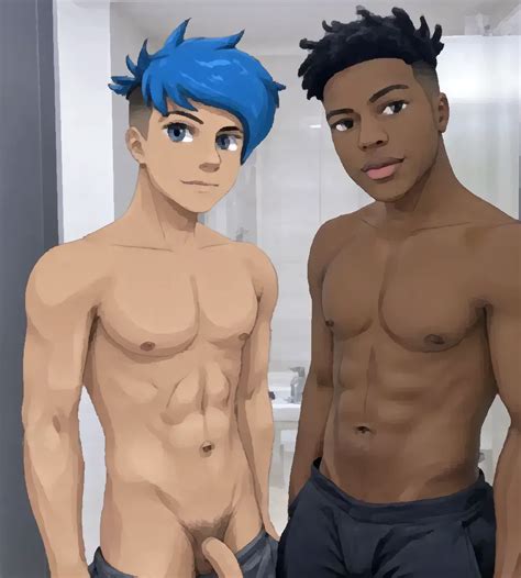 Rule 34 2 Boys 2boys Ai Generated Amoraltra Artist Request Black Hair Blue Hair Bob And Bosip